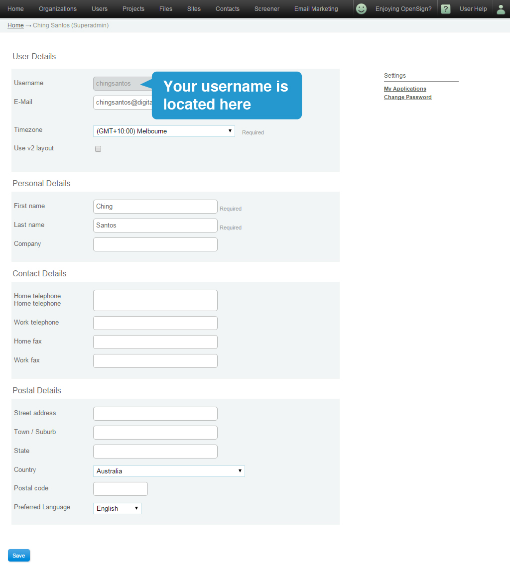 What is my username? – Screener Support